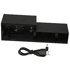 Sutinna USB External Cooler, for PS4 Cooling Fan USB External Cooler 5 Fan Turbo Temperature Control for PS4 Gaming Console