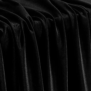 KKJIAF Black Stretch Velvet Fabric 60 Inch Wide, 1 Yard Soft Stretchy Fabric for Sewing Clothes, Apparel, Costume, Crafts - 90% Polyester 10% Spandex