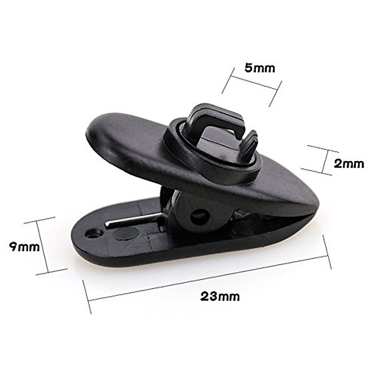 Clips for Earphone Wire,360 Degree Rotate Headphone Mount Cable Clothing Clip, Use for Fixing Headphone Wire,Black & White (20Pcs/Pack)