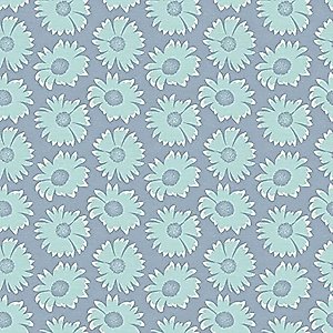 PBS Fabrics Gulls Just Wanna Have Fun by Madison Crabtree, Quilter's Cotton by The Yard, Flowers, Blue