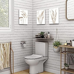 ASTRDECOR Botanical Plant Wall Art Farmhouse Decor Leaf Floral Wall Decor Canvas Wall Art for Living Room Kitchen Boho Home Decor Framed Ready to Hang- 12"x16"x3 Panels