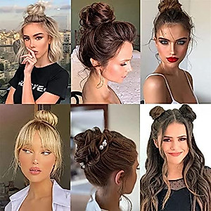 SDZNYQT 2PCS Cat Ears Hair Donut Chignon Claw Clip in Messy Hair Bun Mini Claw Clip in Updo Bun Extensions Wig Accessory Cat ears bun (2/33)