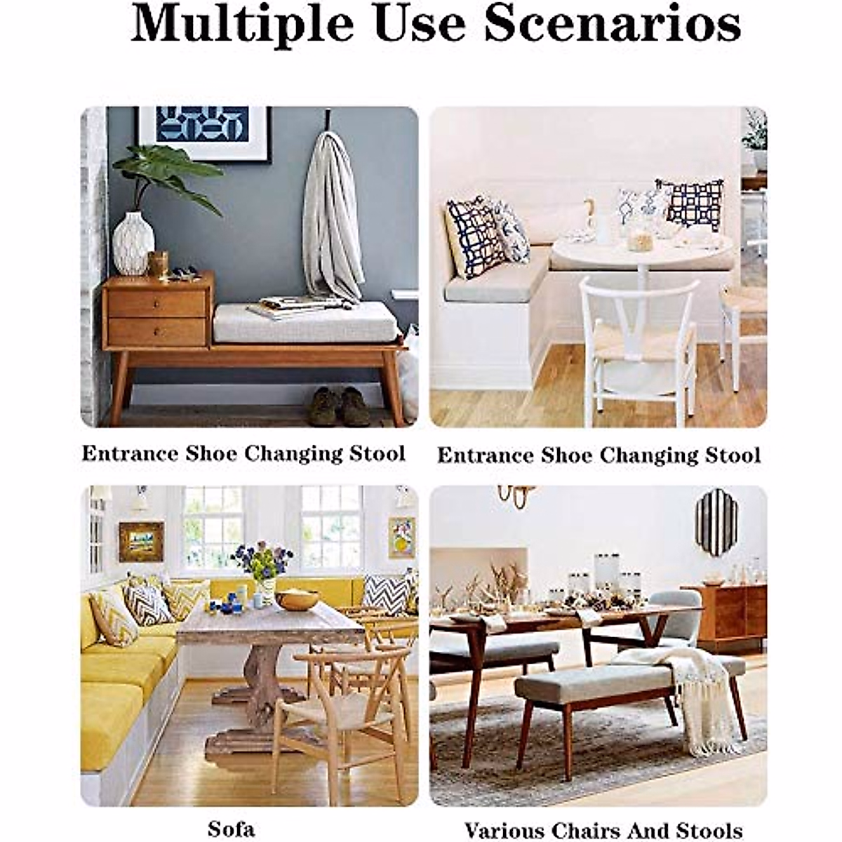 Outdoor Patio Bench/Settee Cushion,Non Slip Tufted Memory Foam Bench Cushion,Soft Loveseat Swing Wicker Chair Pad,Pad for Garden and Deck Seating,Removable