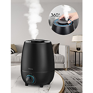 Humidifiers for Bedroom, Tiluza 3L Cool Mist Humidifier for Home Plant and Baby Nursery, Top Fill Quiet Ultrasonic Air Humidifier with 360° Nozzle, Auto Shut-Off, Filterless
