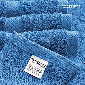 KEEPOZ 36" x 72" (2-Pack) Bath Sheets - Large Towels - Beach Towels Soft 100% Cotton Ring Spun Bathroom Towels, Highly Absorbent, Machine Washable, Towel Sets for College Dorm Not Bleach Proof (Blue)