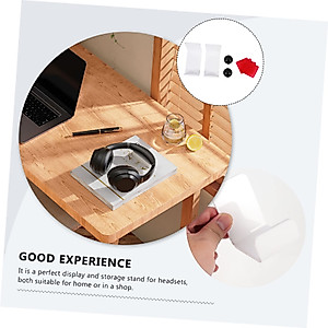 WOONEKY 2 Sets Headphone Hanger Headphone Holding Rack Headphone Hanging Hook Headset Stand Headphone Holder Headphone Hook Earphone Display Stand Acrylic Simple White Wall Hanging