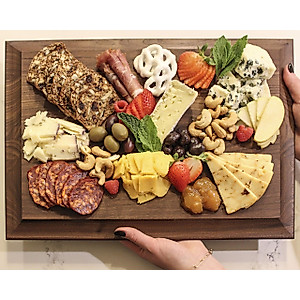 Walnut Hollow Solid Walnut Serving & Charcuterie Board for Entertaining, Weddings, and Gifts (42384)