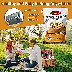 ROASTED PUMPKIN SEEDS to Eat in Shell by Premium Orchards MIXED NUTS - Salted with Sea Salt - Non-GMO Vegan Fresh Healthy Snacks/ - Great source of Plant Protein, Zinc, Magnesium & Iron - 1 Bag