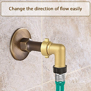 Garden Hose Elbow Connector, 90 Degree Hose Extender, Solid Brass Elbow Water Pipe Adapter (2 Pack)