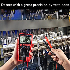 WGGE Digital Multimeter, TRMS 9999 Counts Auto-Ranging Voltage Tester Voltmeter Measuring AC/DC Voltage Current, Capacitance Resistance, Frequency Voltage Measurement, Duty Cycle, Continuity, and NCV