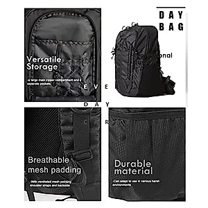 WolfWarriorX Backpack for Men Laptop Backpacks - for Hiking Outdoor Sports Black