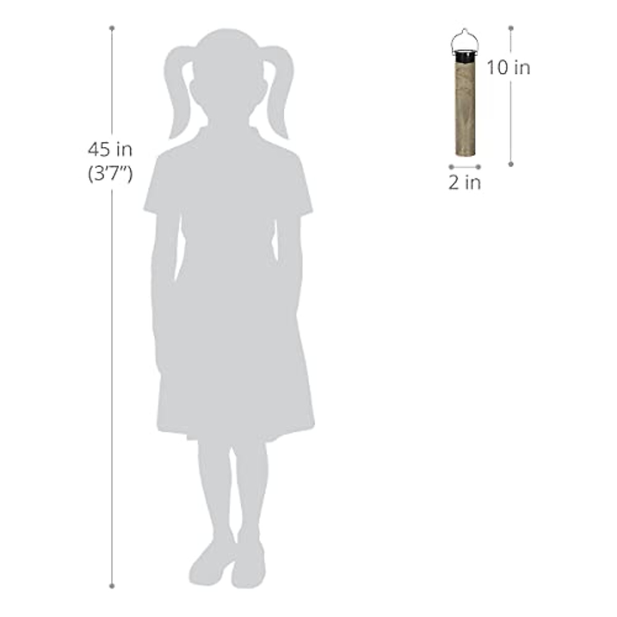 Exhart 2pc Solar Hanging Cylinder Lights, 20 Firefly LEDs, Acrylic, Accent Lighting Decor,2pc 2"x10"