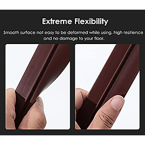 Self Adhesive Door Draft Stopper, Strong Door Sweep for Exterior & Interior Doors, Door Bottom Seal Strip for Reduction Soundproof, Brown