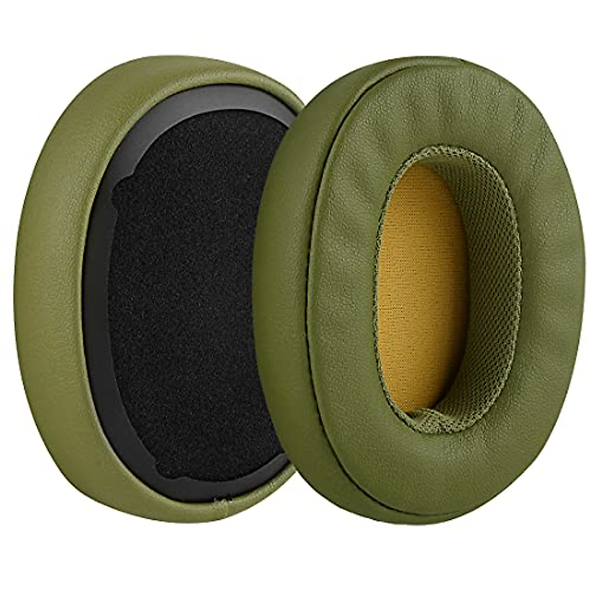 Geekria QuickFit Protein Leather Replacement Ear Pads for Skullcandy Venue Wireless ANC Headphones Earpads, Repair Parts (Green)