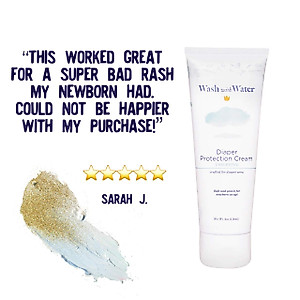Wash with Water Baby Diaper Cream with Calendula + Moroccan Argan Oil for Diaper Rash, Sensitive Skin & Eczema, 4oz