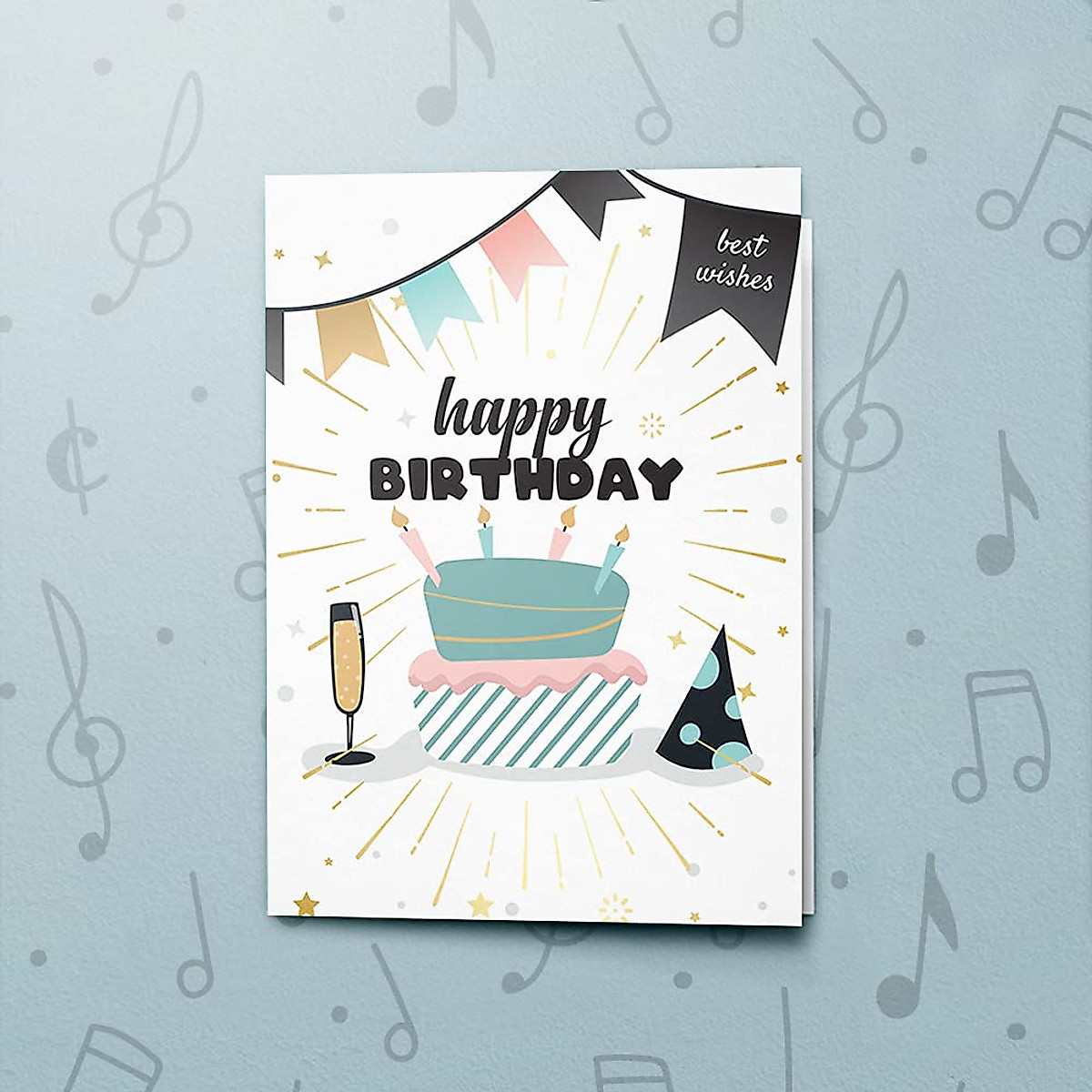 BIGDAWGS Happy Birthday Card With Cake | Gift Card Holder Greeting Card, First Birthday Card, Cute Bday Card, Foil & Varnish Finish, Card With Gift Insert 10806