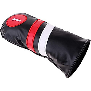 SGerste 1 or 3Pcs Golf Headcovers Set 1 3 5 Driver & Fairway Woods Head Covers with Elastic Closure Waterproof PU Leather Golfer Equipment Gift (Black Driver Cover)