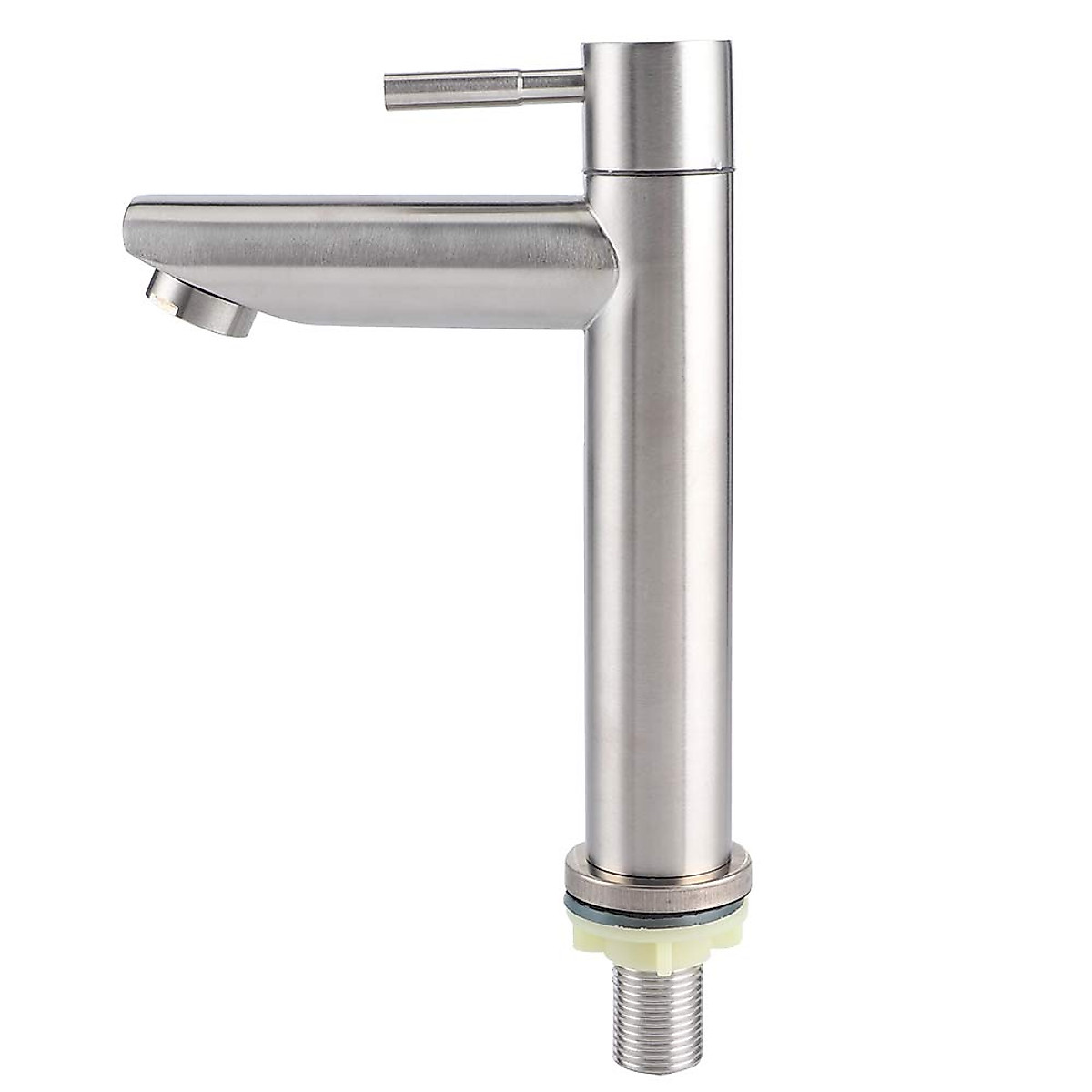 Haofy Sink Faucet, Single Handle Water Faucet, Single Cold Kitchen Faucet with Pull Down Brushed, Commercial Modern rv Stainless Steel Kitchen Faucets(Flat Single Cold Faucet)