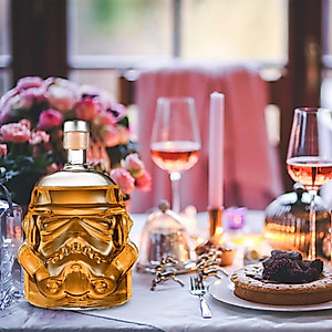 Konpwine Whiskey Decanter Transparent Creative Bottle Whiskey Decanter Set Whiskey Carafe for Wine, Liquor, Scotch, Bourbon, Brandy,Gifts for Dad,Husband,Boyfriend. (A-Bottle+2 Glasses)