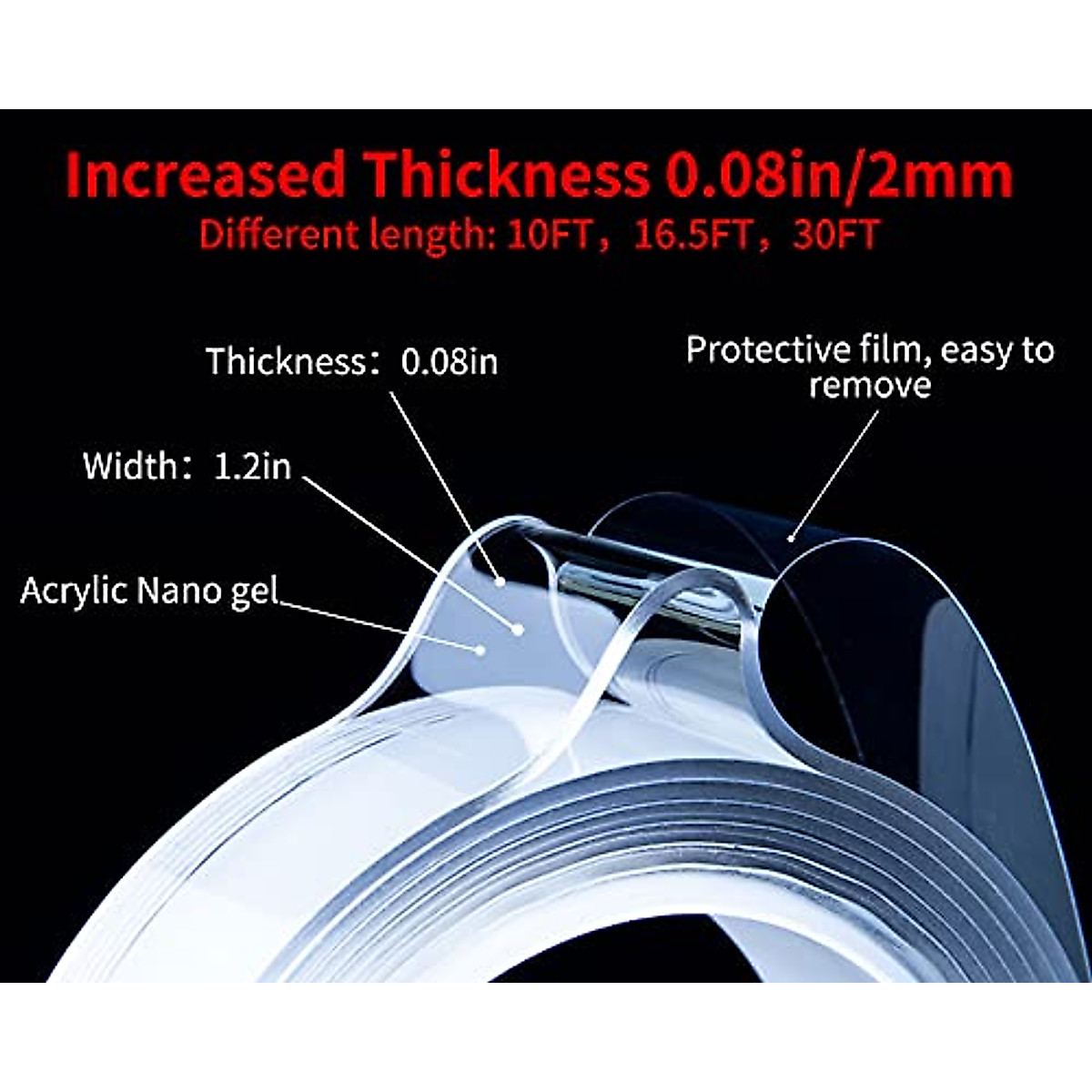 Strong Double Sided Tape Heavy Duty, Two Sided Tape Heavy Duty Double Sided Mounting Tape Two Sided Tape for Walls Removable Double Sticky Tape PANIDANO Double Sided Adhesive Tape Wall Safe Tape 10FT