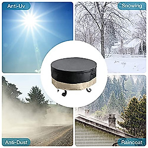 Stanbroil 60 Inch Round Fire Pit Cover, Full Coverage Fire Pit Table Cover, Patio Furniture Cover - Cover with Durable and Water Resistant Fabric, Black