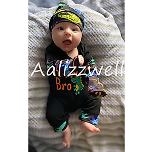 Aalizzwell Infant Baby Romper Toddler Pants Set Brother Matching Outfits Boys Clothes (Dinosaur-Romper, 0-3 Months)