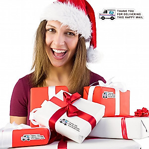 Muminglong 1.5 Inch Thank You for Delivering This Happy Mail Sticker,Mail Carrier Sticker,Happy Mail for The Postman, Mail Man,Thank You Sticker,Packaging Sticker, 500 PCS