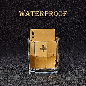 2 Decks Playing Card Waterproof Poker Cards Plastic PET Poker Card Novelty Poker Game Tools for Family Game Party (Black and Gold)