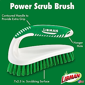 Libman Scrub Brush Kit – Three Different Durable Brushes for Grout, Tile, Bathroom, Kitchen. Easy to Handle, Strong Fibers for Tough Messes – Family Made in the USA, Unisex Lot 2406
