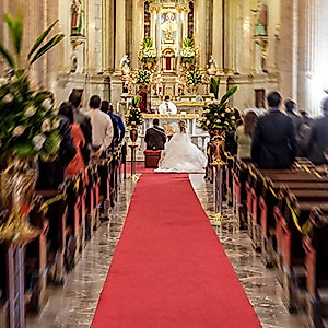 dofopo Red Carpet Runner for Party, 200GSM Thick Red Aisle Runner, 33Ft Non Slip Red Runway Rug for Wedding Ceremony Movie Theme Party Proposal Decorations