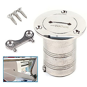 2" Keyless Cap Gas Fuel Tank 316 Stainless Steel Boat Marine Deck Fill/Filler for Boat Yacht RV Trucks Tractors