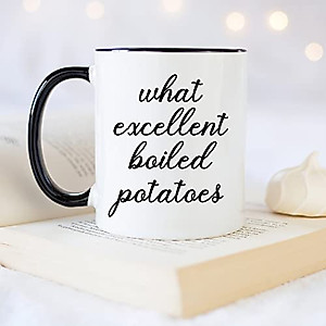 YouNique Designs Jane Austen Mug, 11 Ounces, Pride and Prejudice Mug, Austen Coffee Mug, Pride and Prejudice Quote, Pride and Prejudice Merchandise, Jane Austen Literary Mug (Black Handle)