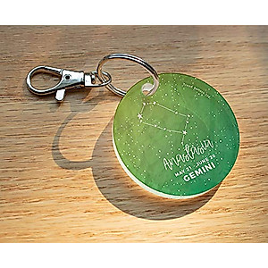 Trend Setters Ltd. – Gemini Zodiac - Personalized –Acrylic Keychain – Fused Image Birthday Gift Stocking Stuffer
