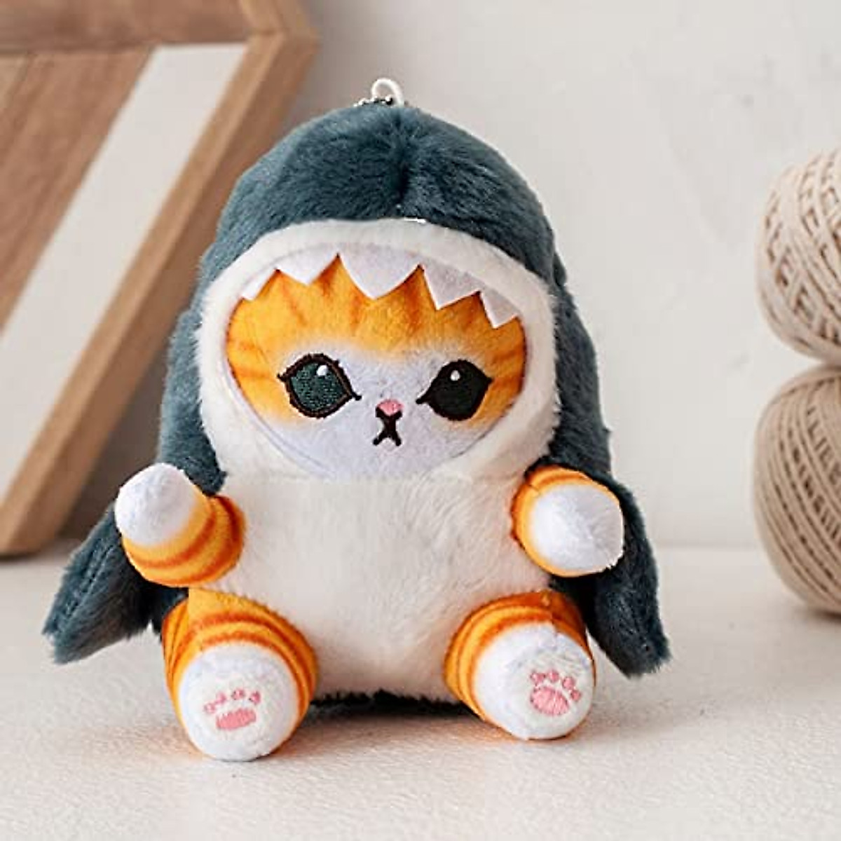 Cute Shark Cat Animal Plush Toy, Cat Face Shark Plush Pillow, Kawaii Soft Plush Cute Shark Cat for Adult Girl Boy Gift （5"）