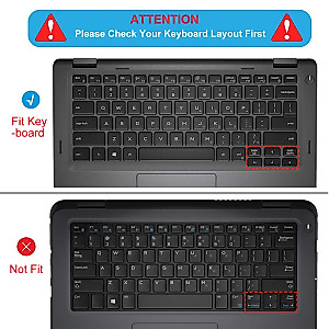 MUBUY Keyboard Cover Design for 13.3" Dell Latitude 5000 Series 5300 5310 Laptop and Dell Latitude 7000 7300 13.3" Laptop Keyboard Protective Skin Without Pointing-Black