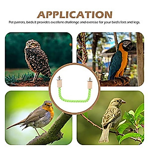 Ipetboom Parrot Stand Bars Parrot Bite Toy 2pcs Parrot Perch Platform Cage Bird Climbing Stand Bird Bungee Toy for Parakeet Cockatoo Conure Lovebirds Finch Canaries Bird Cage Stand Parrot Rope Perch