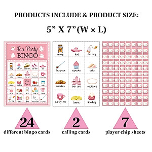 Zodvery Tea Party Bingo Cards, Tea Party Activities Bingo Game, School Party, Birthday, Bridal Shower, Garden Tea Party, Family Activities Party, Group Activity - 24 Players/08chahui