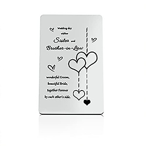 Wedding Gift for Sister and Brother in Law Wedding Engraved Wallet Card Gift Wedding Gift for Groom Bride Engagement Gift for Couples Bridal Shower Gift for Little Sister Big Sister Wedding Jewelry
