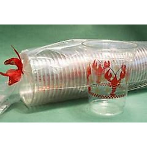 AMAHLE Gywinovo Crawfish Cups - Party Cups - 10 (ten) cups Crawfish Boil Plastic Party 16 oz Cup - Crawfish Boil - Lobster Cup - Lobster Party New Orleans seafood