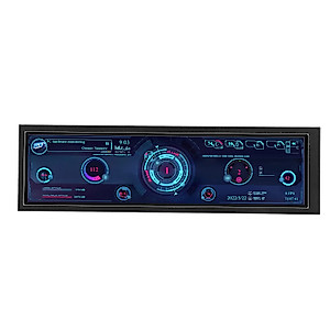 Heayzoki 8.8 Inch Display 1920x480 CPU GPU SSD Data Temperature Monitor Chassis Sub Screen, Micro USB Mini Data Monitor for RPi for
