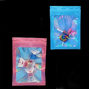 120 Pcs Foil Bags Smell Proof Mylar Bags Aluminum Foil Foods Accessories Pouch for Food Storage and Lipgloss Jewelry Eyelash Packaging