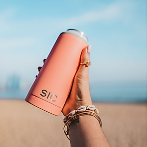 Seriously Ice Cold SIC 12oz Tall Slim Can Seltzer & Beer Insulated Cooler Sleeve, Premium Double Wall Stainless Steel Skinny Thermocooler (Matte Coral)