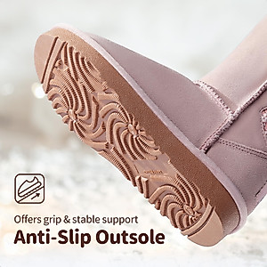 DREAM PAIRS Girls Boys Winter Boots Faux Fur Lined Mid Calf Kids Snow Tall Shoes for Little Kid/Big Kid,Size 2 Little Kid,PINK,SWEATY-BUCKLE-K