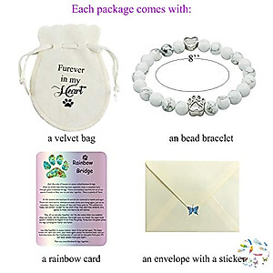 A.B.C. Pet Memorial Bracelet-Loss of Pet Gifts with Rainbow Bridge Card in Loving Memory of Your Beloved Dog Cat- Pet Loss Jewelry