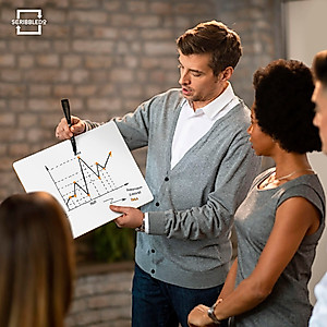 Scribbledo White Board Dry Erase Board 11"x14” Mini Double Sided Personal Whiteboard Board Dry Erase Lapboard Handheld Personal White Boards for Students Small Whiteboard Office Kitchen