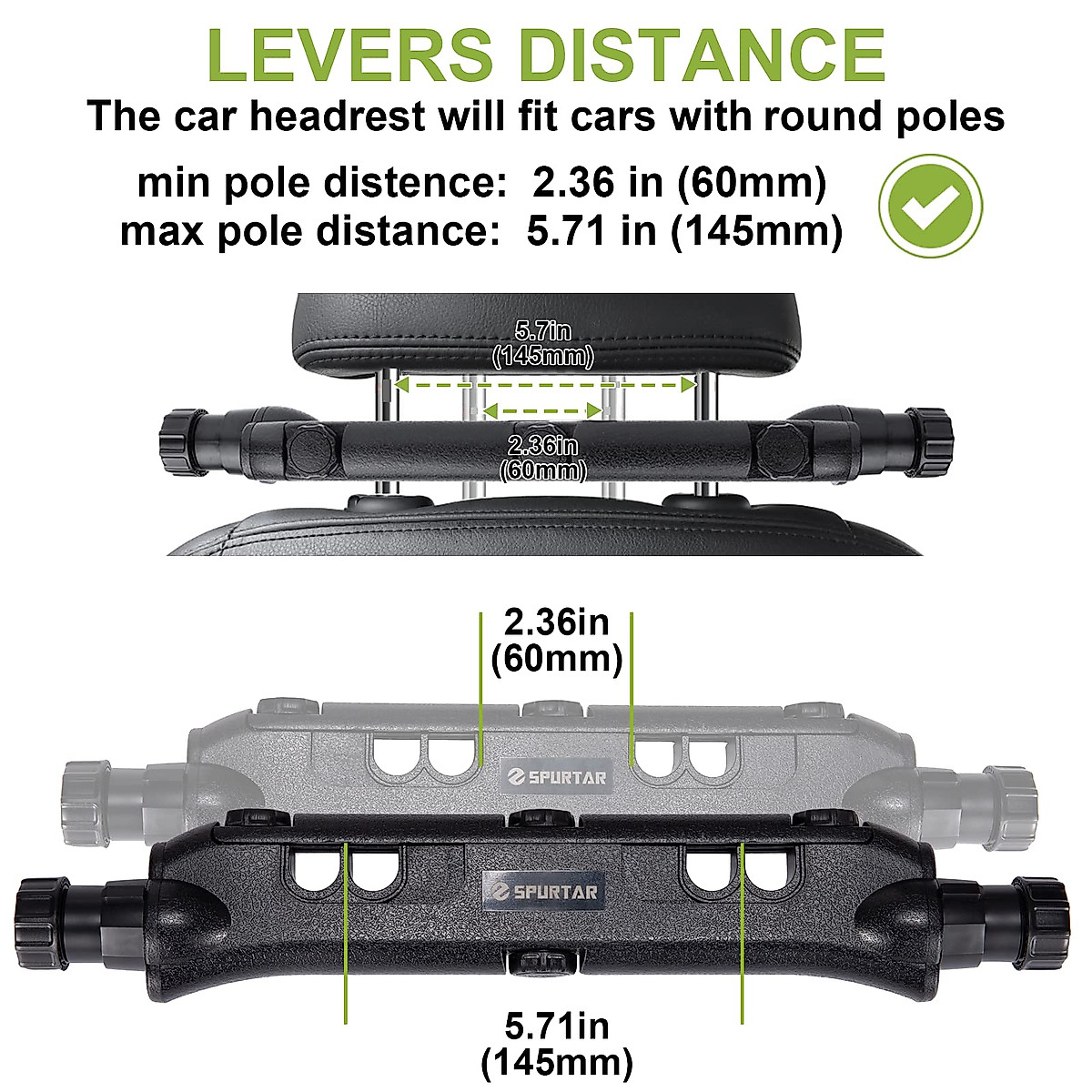 Spurtar Car Headrest Pillow, Road Pal Headrest Travel Pillow, Soft Velvet Adjustable Car Seat Headrest Pillow Head Neck Support, Memory Foam Headrest for Car, for Kids and Adults, Beige