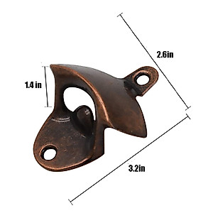 4 PACK Vintage Style Cast Iron Wall Mount Bottle Opener Includes 8pcs Mounting Screws，Great for Bars KTV Hotels Homes