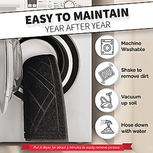 SlipToGrip Universal Door Mat, Plaid Design - Black, 42 x 35 - Anti Slip, Durable & Washable, Outdoor & Indoor Floor Welcome Mat Door Mat Entry -Rug for Garage, Patio, Front Door, Dust Absorbent