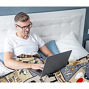 Qotuty Dog Dad Gifts for Men, Dog Dad Gifts Blanket 50"x60", Best Dog Dad Ever, Dog Father Gifts, Gifts for Dog Lovers, Dog Lover Gifts, Dog Owner Gifts for Men, Gifts for Dog Owners Throw Blankets