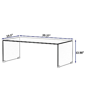 Meihua Glass Coffee Table for Living Room, Clear Coffee Table with 0.47 inch Tempered Glass, Small Modern Coffee Table.